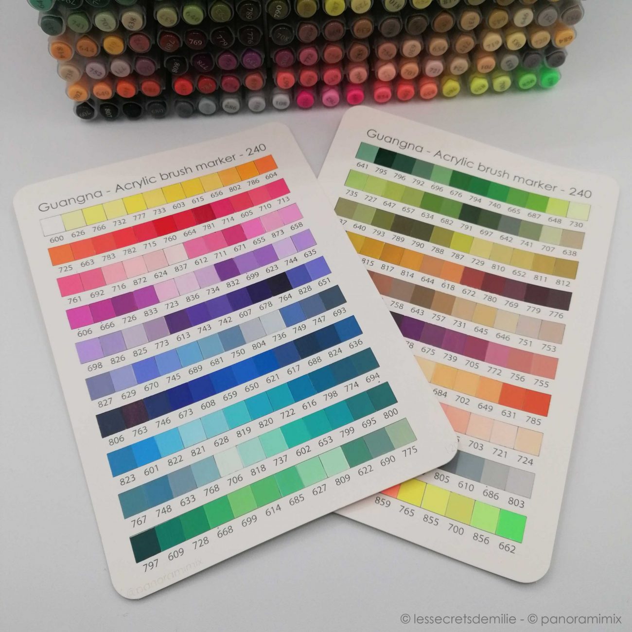 NUANCIERS GUANGNA | Acrylic brush marker - 240 (PDF) - LES SECRETS DE MILIE